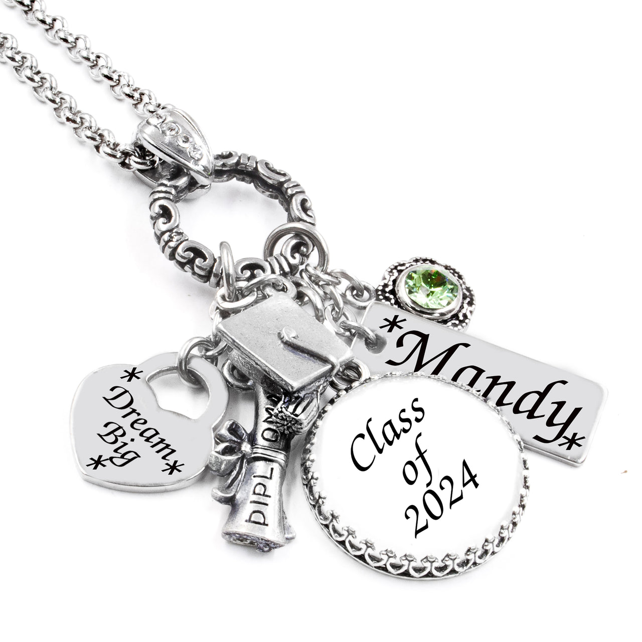 Graduation Jewelry 2024 with Birthstone Necklace for Graduate Gift