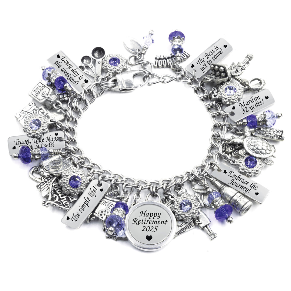 Personalized Retirement Bracelet with Engraved Retiree's Name