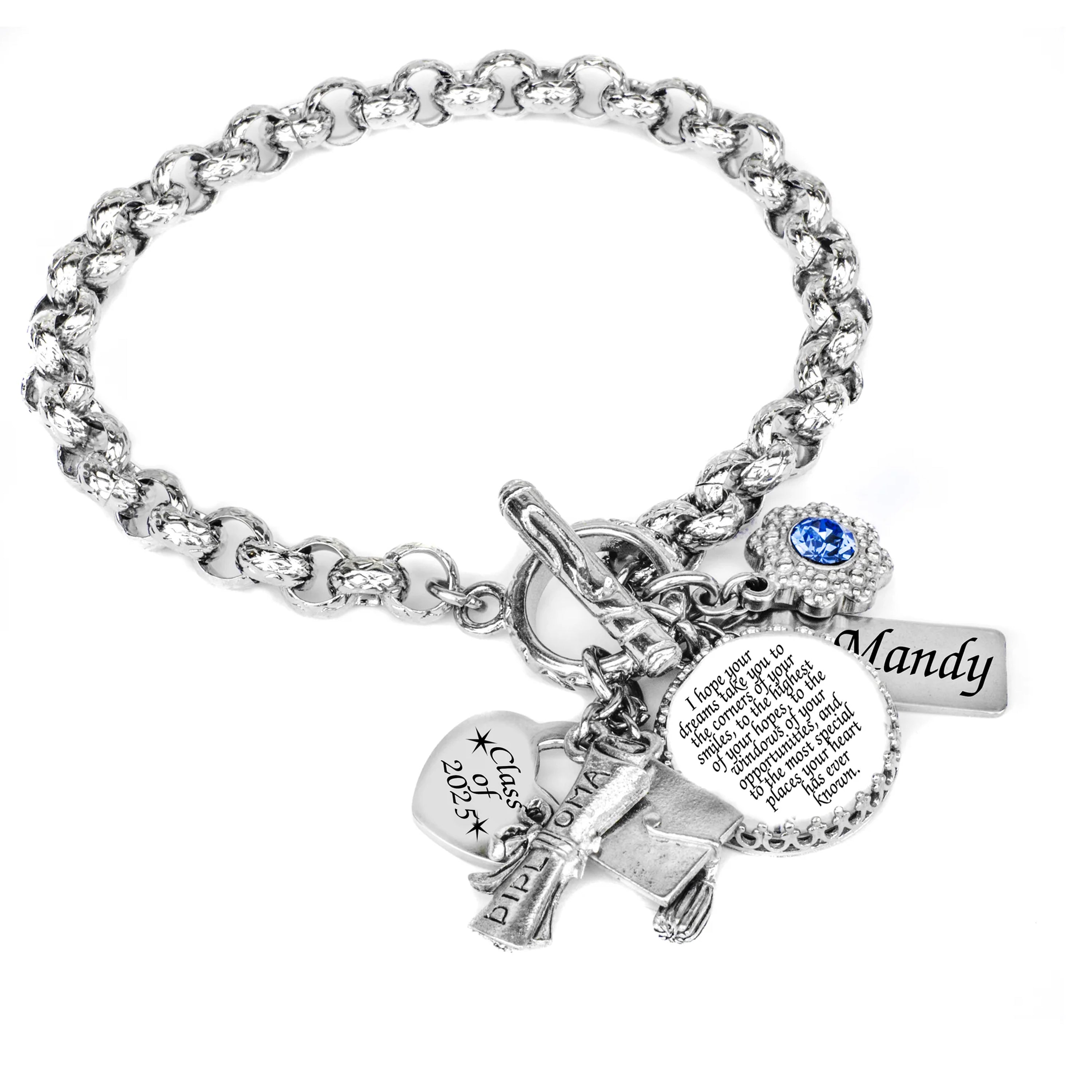 Personalized Graduation Bracelet 2025 with Empowered Quote for Senior ...