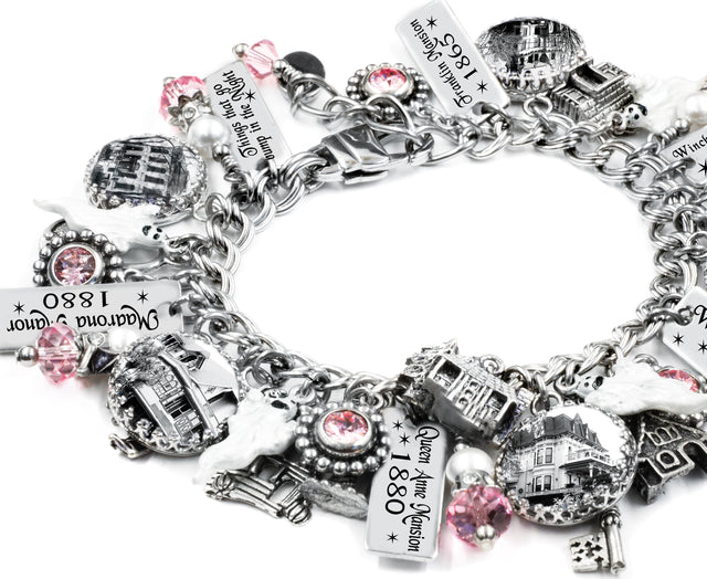 Real Haunted House Charm Bracelet with Ghosts