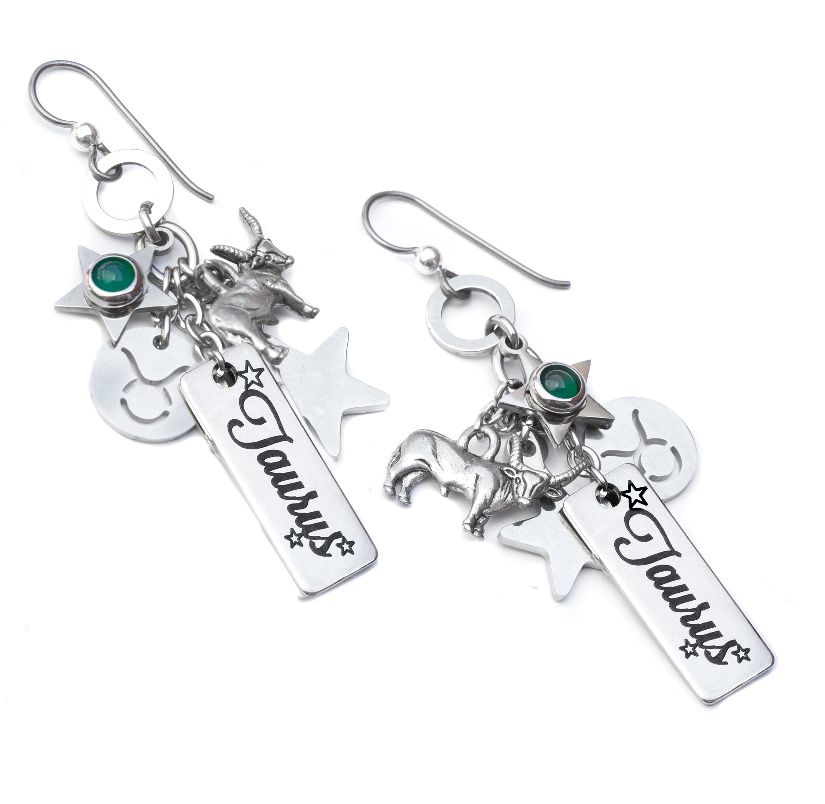 Taurus Horoscope Gemstone Earrings | Zodiac Bull Charm