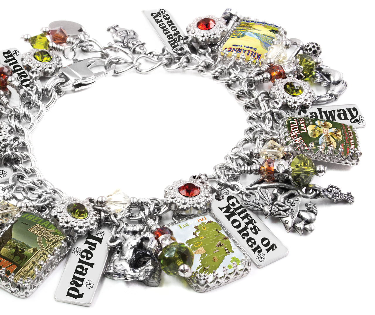 Ireland Charm Bracelet handcrafted in stainless steel and irish charms